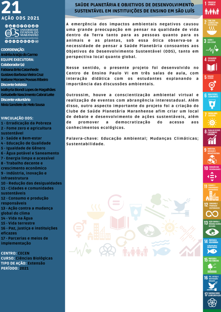 ODS | Saúde Planetária e Objetivos de Desenvolvimento Sustentável em ...